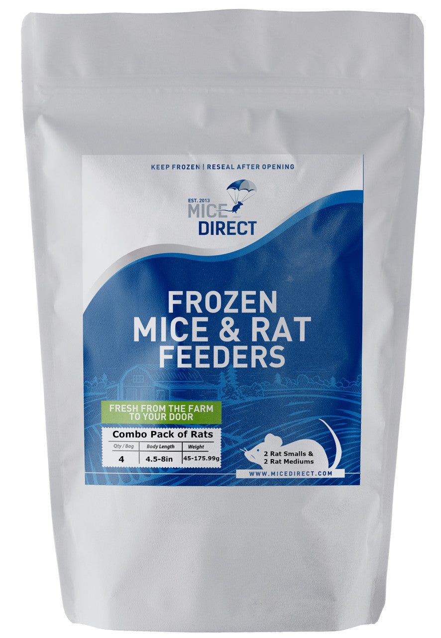 Combo Pack of Premium Frozen Feeder Rat Smalls & Mediums – MiceDirect